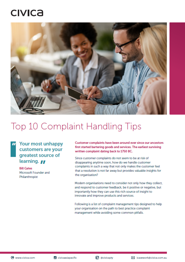 Top 10 Complaint Handling Tips | iCasework | Civica